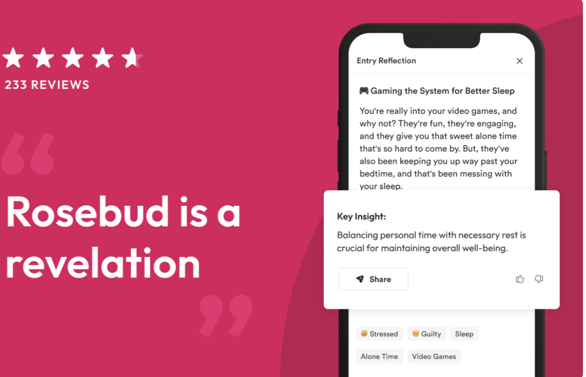 Personalized AI journaling app Rosebud (Curio) launches to support ...